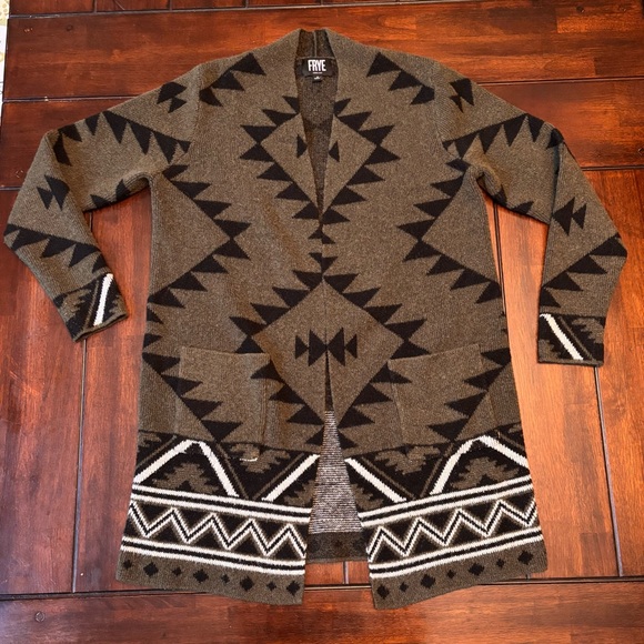 Frye | Sweaters | Frye The Cozy Cardigan In Olive Green And Black ...